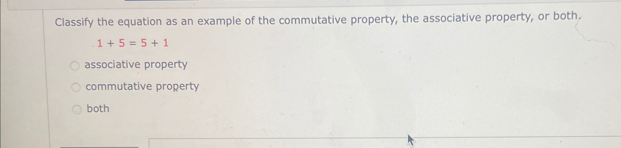 Solved Classify the equation as an example of the | Chegg.com