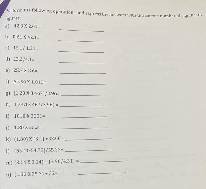 Solved Perform The Following Operations And Express The