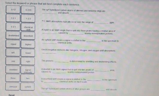 Solved Select the keyword or phrase that will best complete | Chegg.com