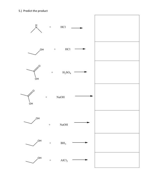 Solved 5.) Predict the product | Chegg.com