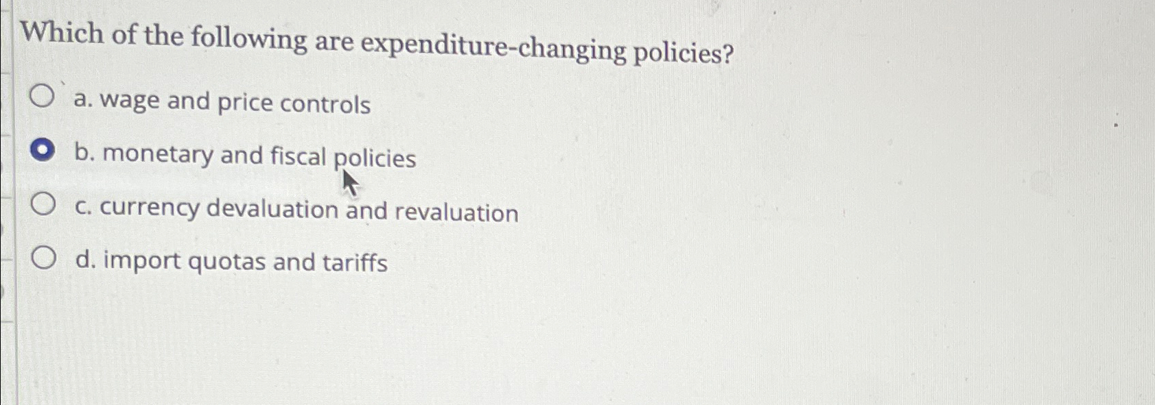 Solved Which of the following are expenditure-changing | Chegg.com