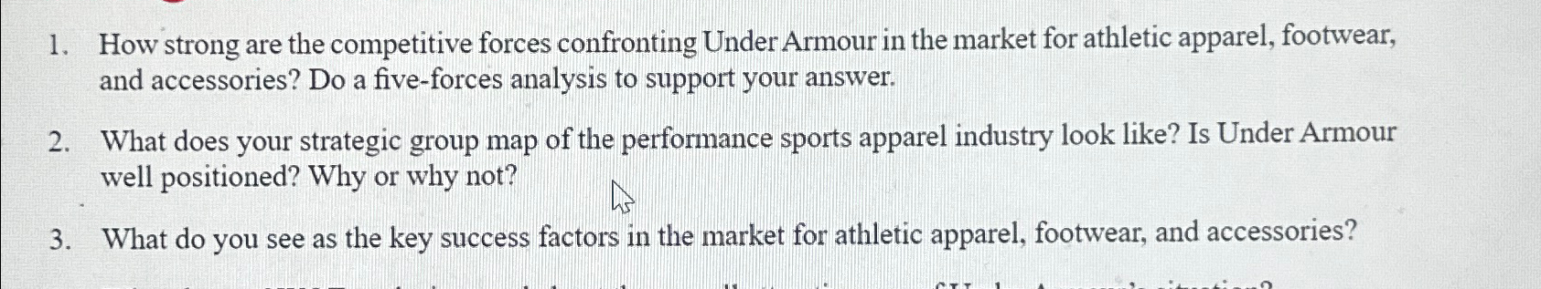Solved What does your strategic group map of the performance | Chegg.com