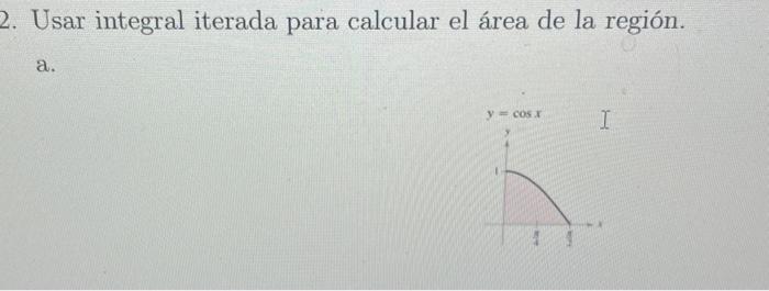 Solved Usar integral iterada para calcular el área de la | Chegg.com