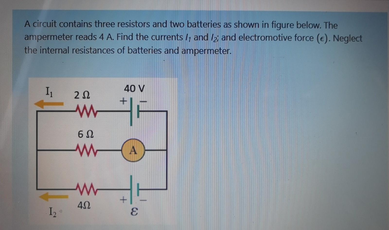 Solved A circuit contains three resistors and two batteries | Chegg.com