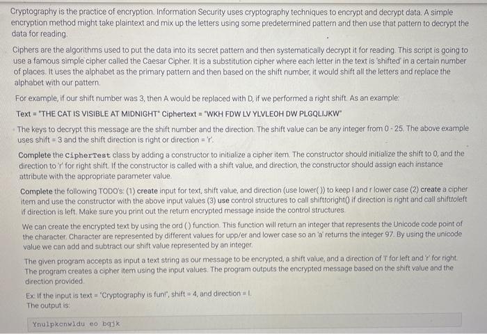 Solved Cryptography is the practice of encryption. | Chegg.com