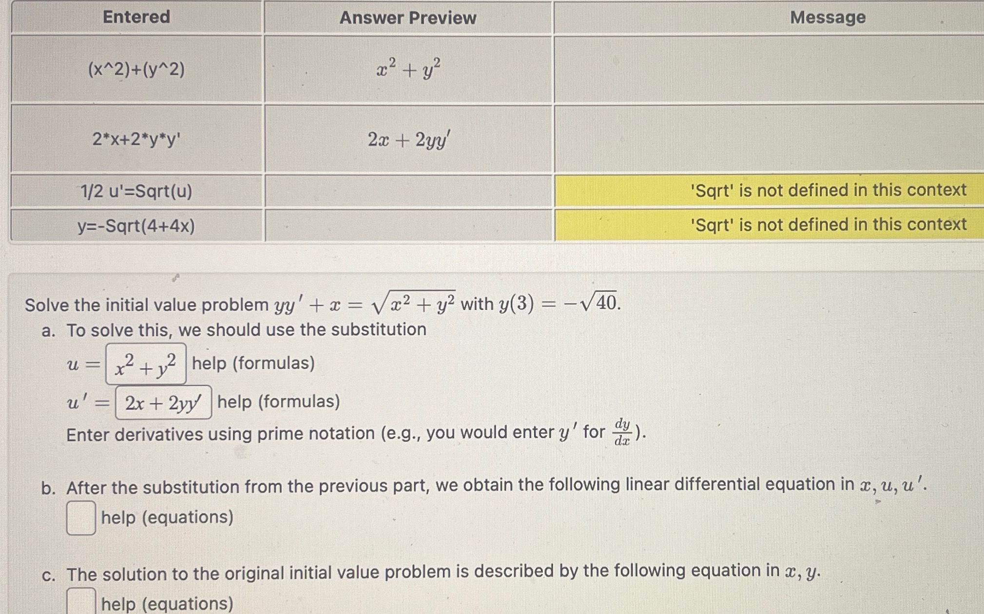 Solved \table[[Entered,Answer | Chegg.com