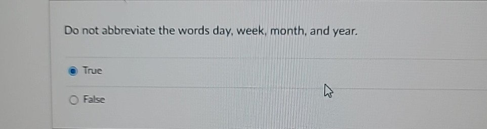 Solved Do not abbreviate the words day, week, month, and | Chegg.com