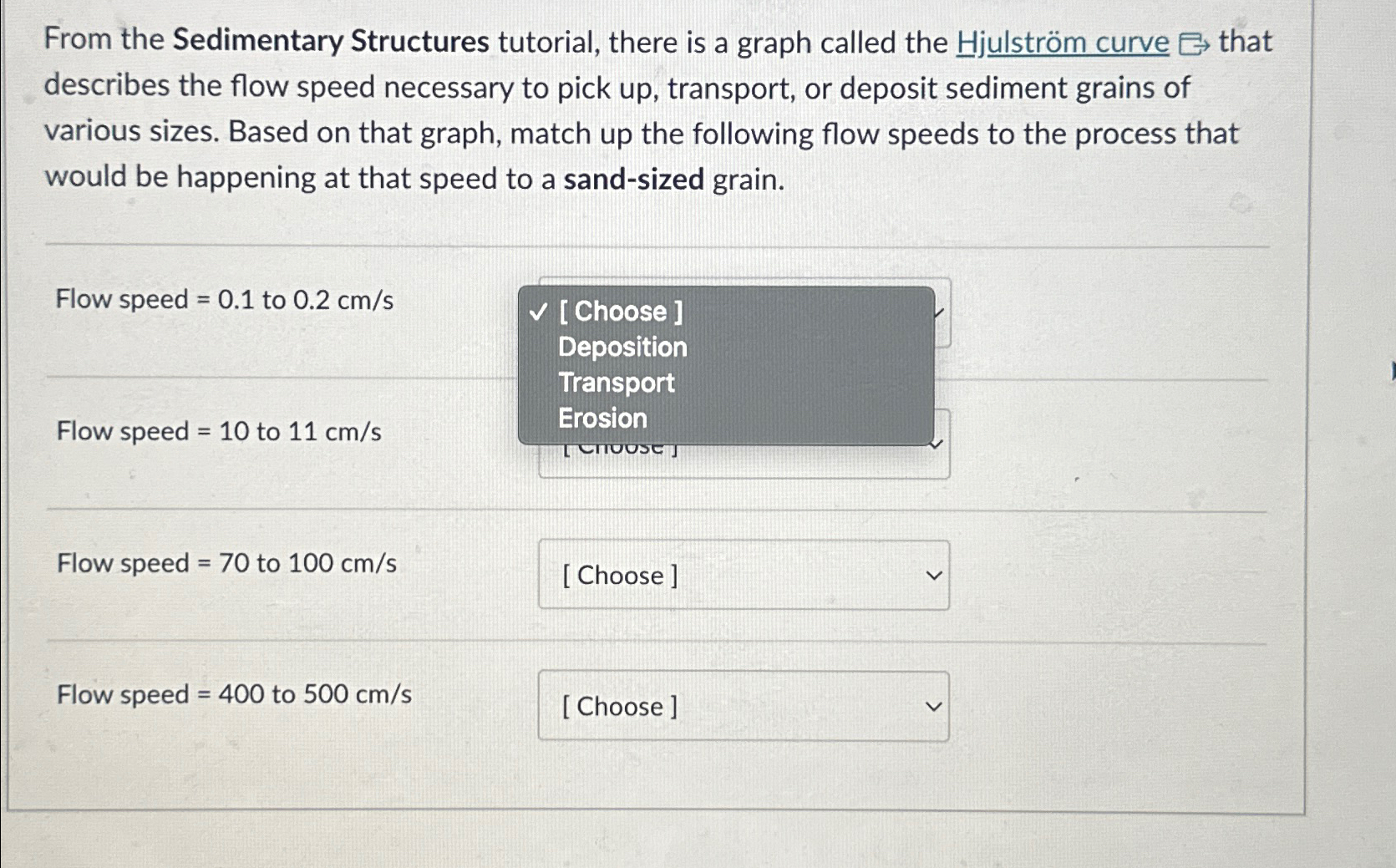 Solved From the Sedimentary Structures tutorial, there is a | Chegg.com