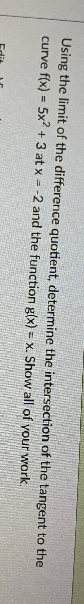Solved Using the limit of the difference quotient, determine | Chegg.com