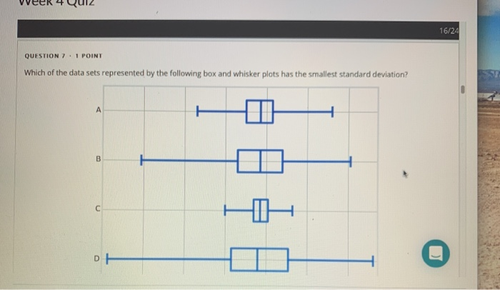 Solved 16/24 QUESTION 7 1 POINT Which of the data sets | Chegg.com