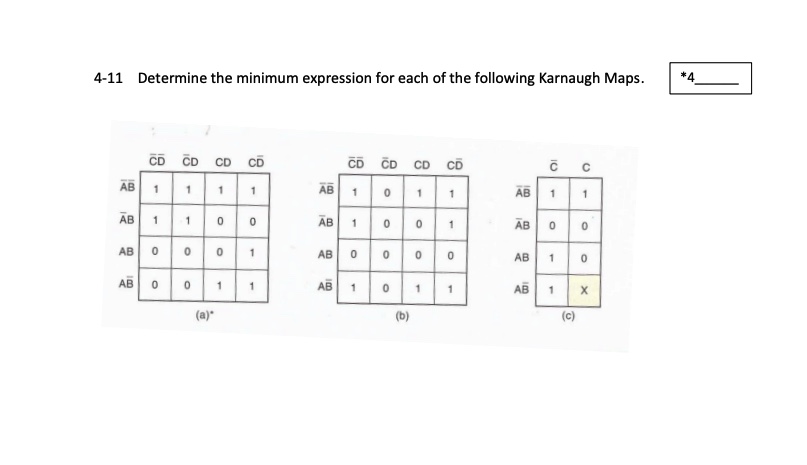 4-11 ﻿Determine the minimum expression for each of | Chegg.com
