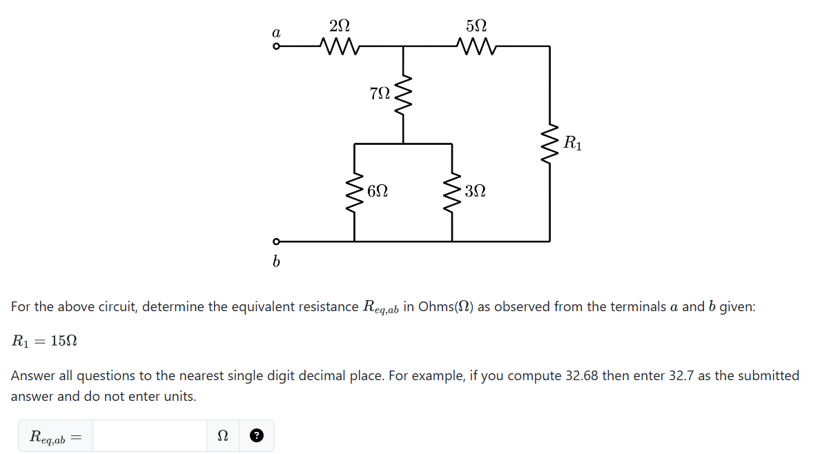 Solved For the above circuit, determine the equivalent | Chegg.com