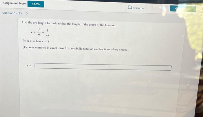 Solved Use the are length formula to find the length of the | Chegg.com