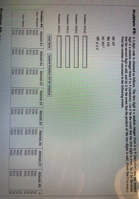 Solved Problem #5: A 2-digit code is obtained as follows. | Chegg.com