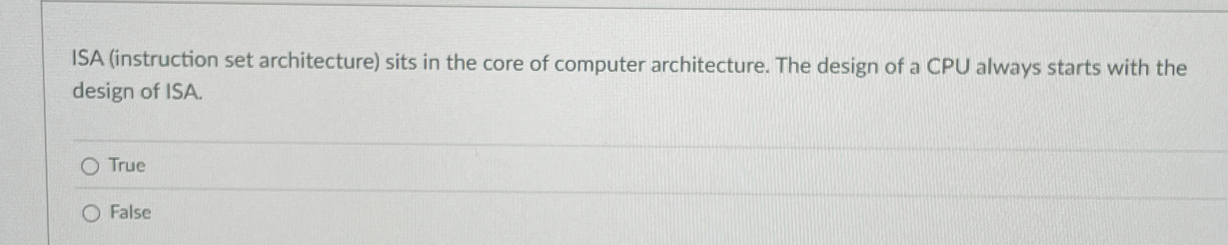 Solved ISA (instruction set architecture) ﻿sits in the core | Chegg.com