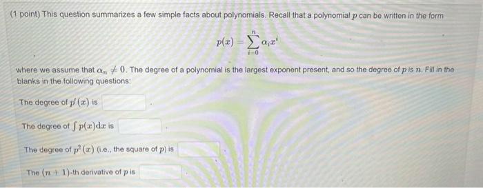 Solved (1 point) Evaluate the definite integral: | Chegg.com