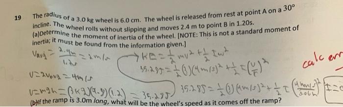 Solved 9 The radius of a 3.0 kg wheel is 6.0 cm. The wheel | Chegg.com
