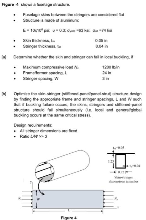 Solved Figure 4 shows a fuselage structure. Fuselage skins | Chegg.com
