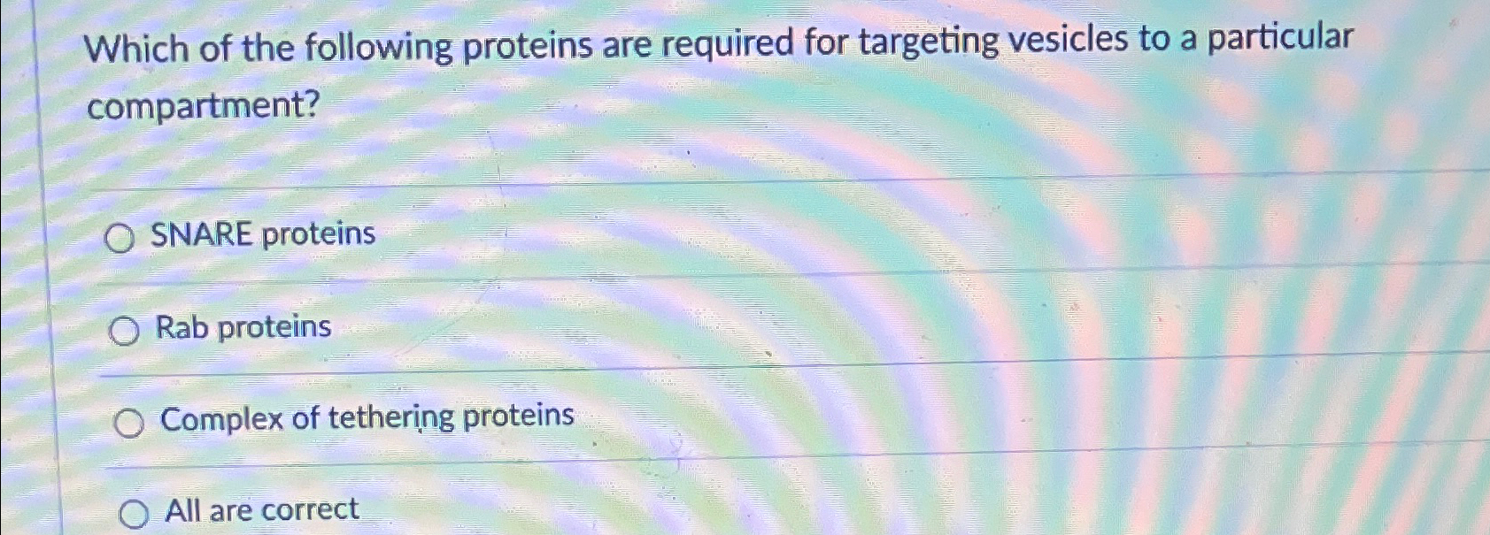 Solved Which of the following proteins are required for | Chegg.com