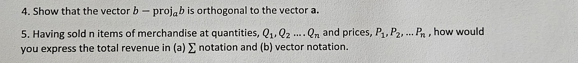 Solved Show that the vector b-projab ﻿is orthogonal to the | Chegg.com
