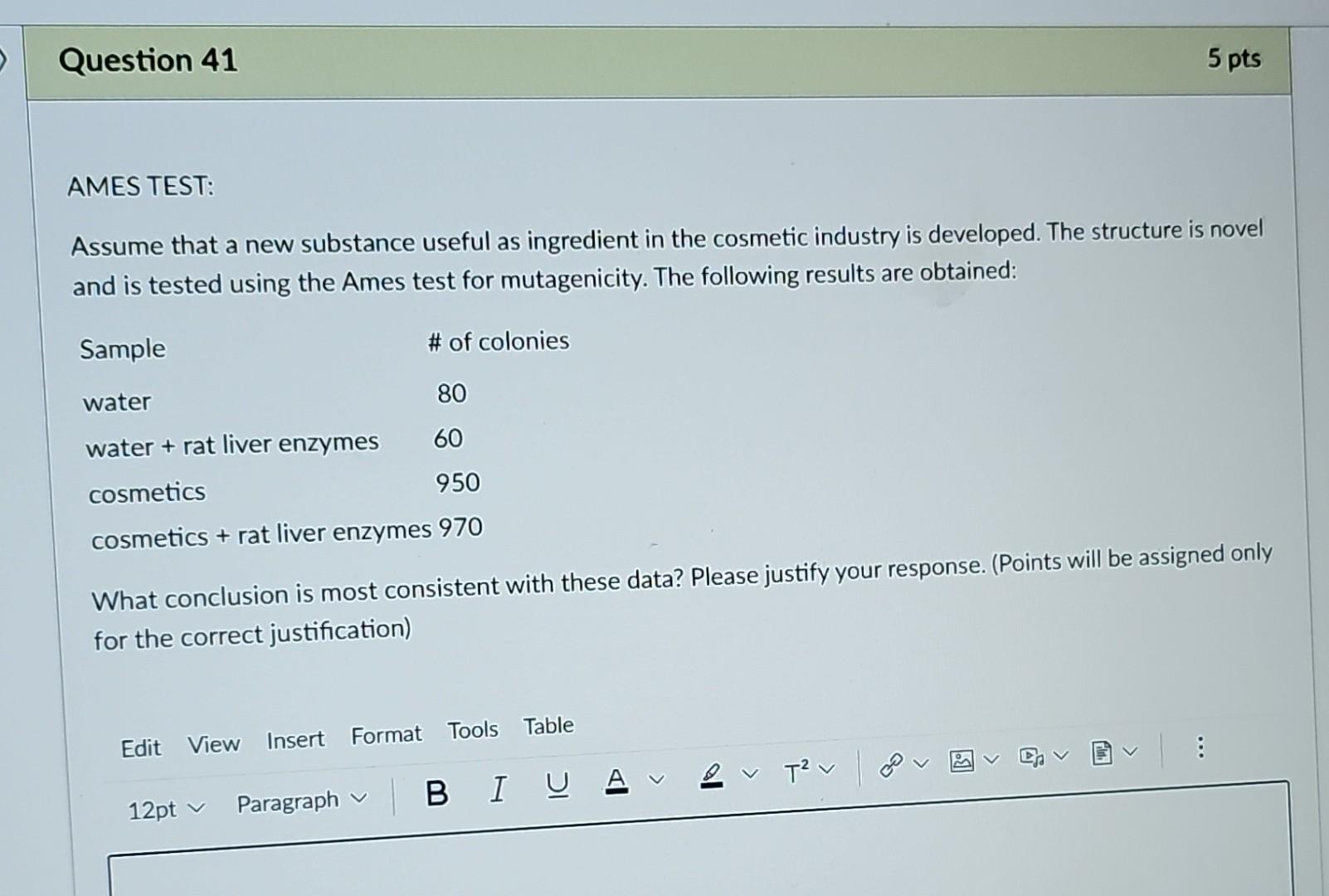 Solved AMES TEST: Assume that a new substance useful as | Chegg.com