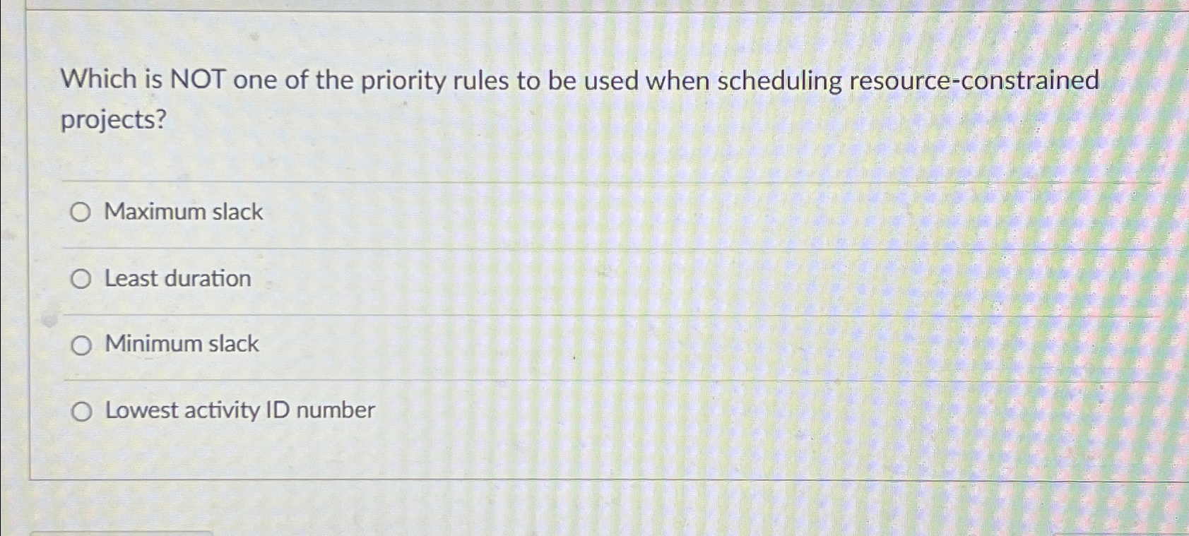 Solved Which is NOT one of the priority rules to be used | Chegg.com Solved Which is NOT one of the priority rules to be used | Chegg.com