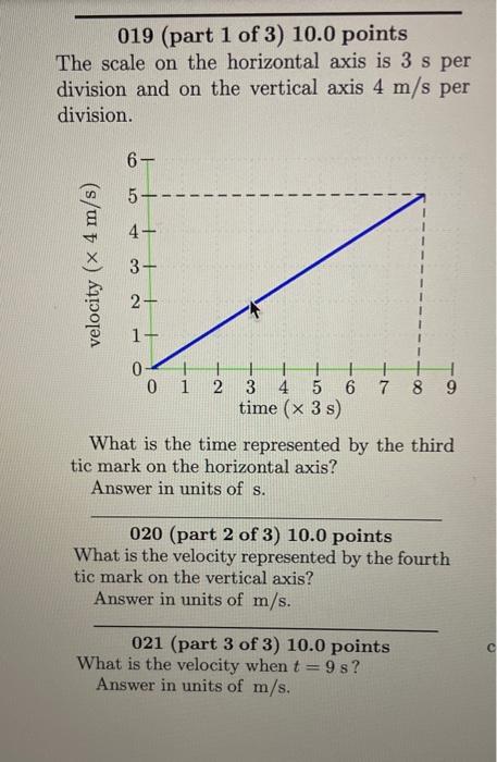 Solved 019 (part 1 of 3) 10.0 points The scale on the | Chegg.com