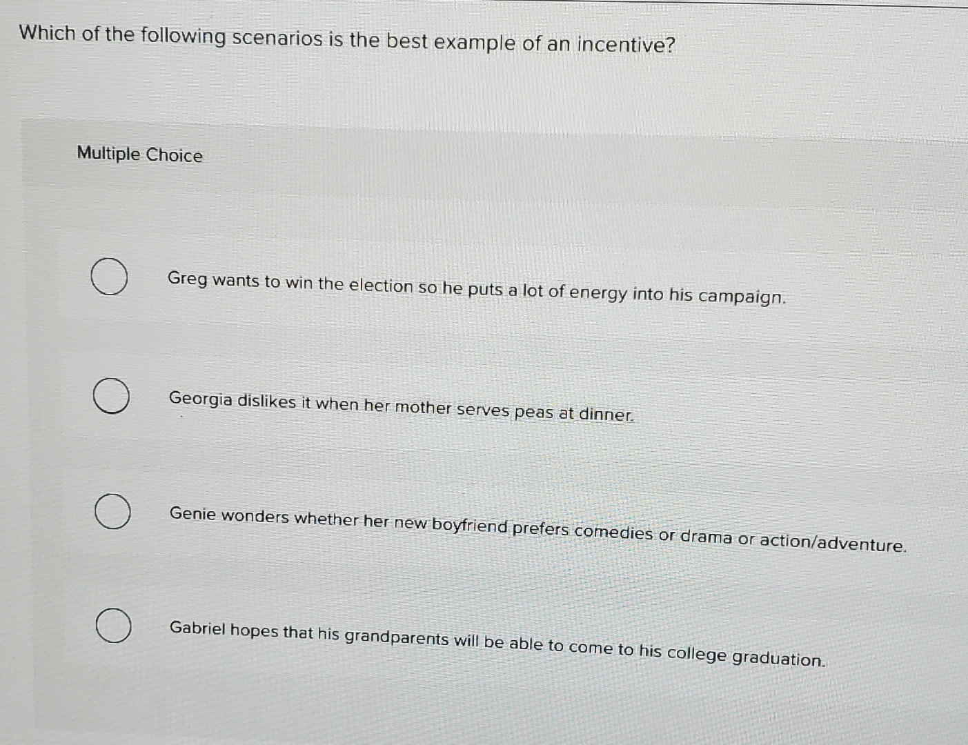 Solved Which of the following scenarios is the best example | Chegg.com