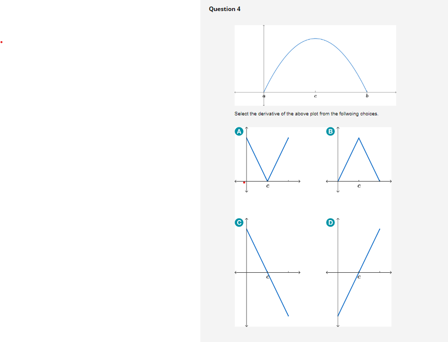 Solved Question 4Select the derivative of the above plot | Chegg.com
