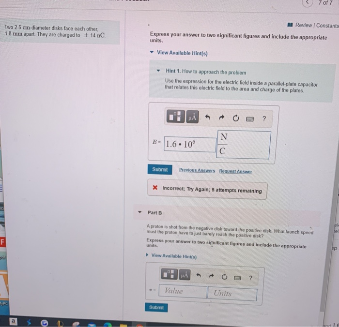 Solved 7 of 7 A Review Constants Two 2.5 cm-diameter disks | Chegg.com