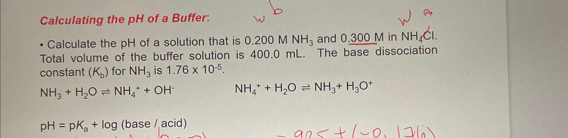 Calculating the pH ﻿of a Buffer:Calculate the pH ﻿of | Chegg.com
