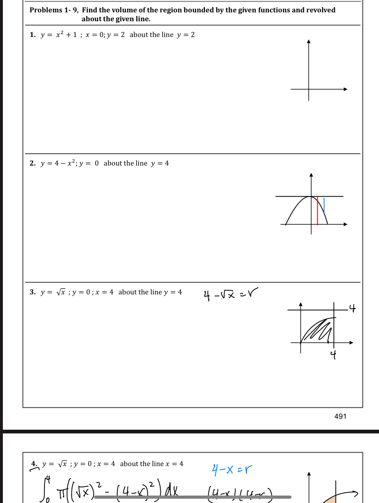 Solved Problems 1- 9, ﻿Find the volume of the region bounded | Chegg.com