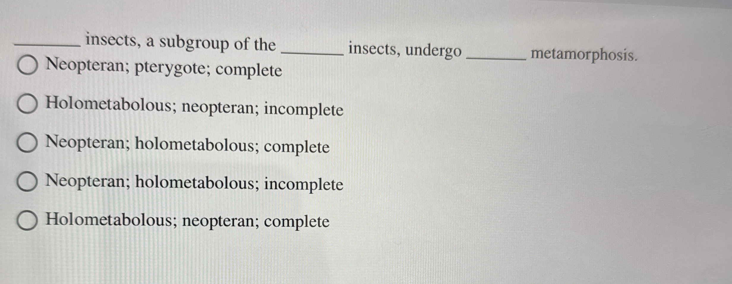 Solved insects, a subgroup of theinsects, | Chegg.com