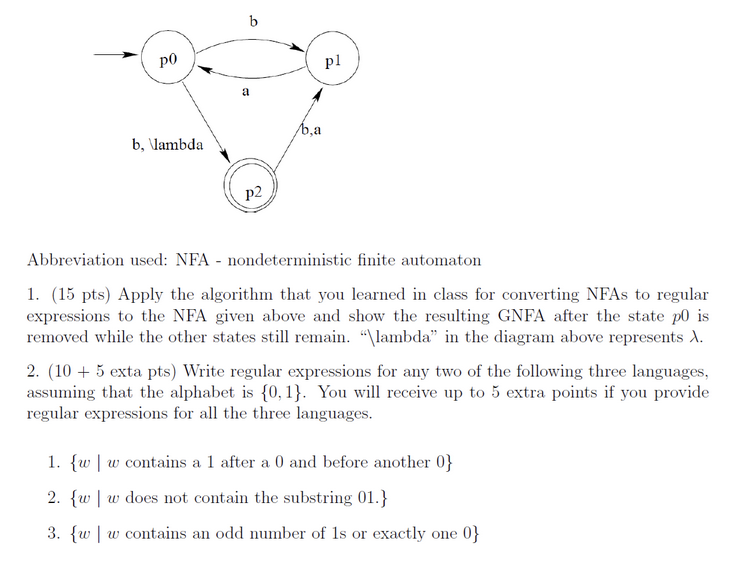 Solved Abbreviation used: NFA - ﻿nondeterministic finite | Chegg.com
