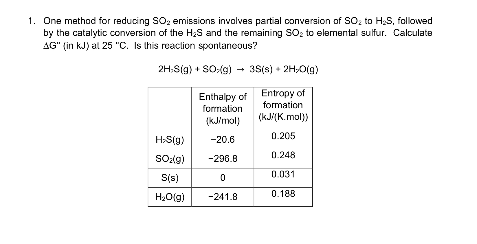Solved One method for reducing SO2 ﻿emissions involves | Chegg.com