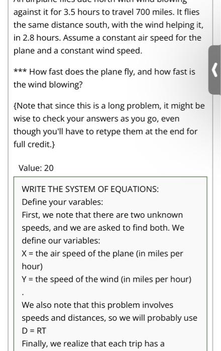 Solved against it for 3.5 hours to travel 700 miles. It | Chegg.com