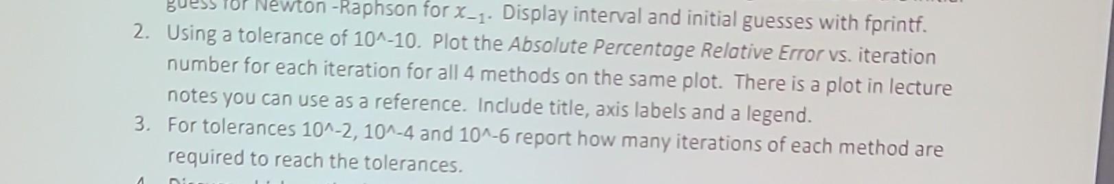 Solved 2. Using a tolerance of 10∧−10. Plot the Absolute | Chegg.com