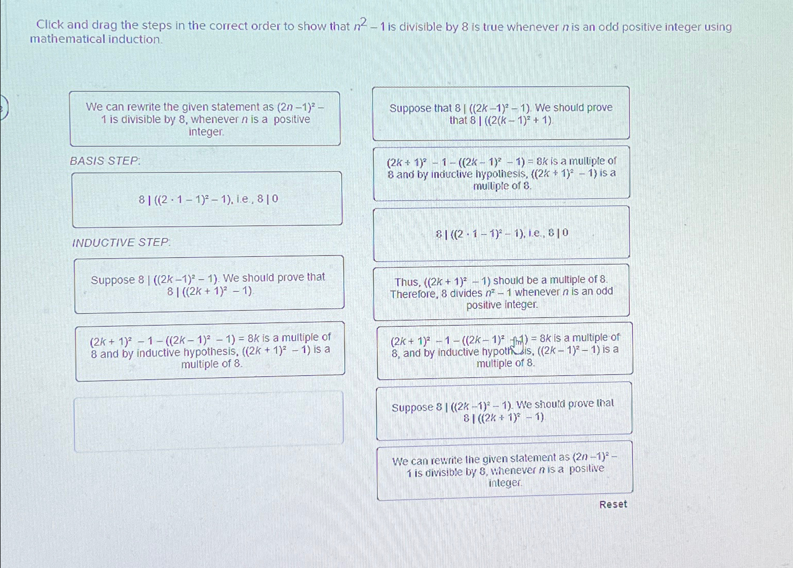 Solved Click and drag the steps in the correct order to show | Chegg.com