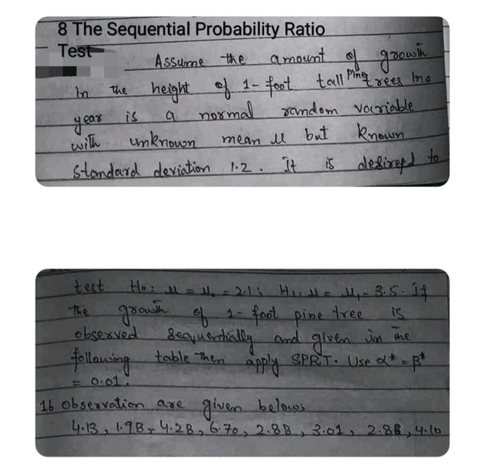 Solved ling 8 The Sequential Probability Ratio Test Assume | Chegg.com