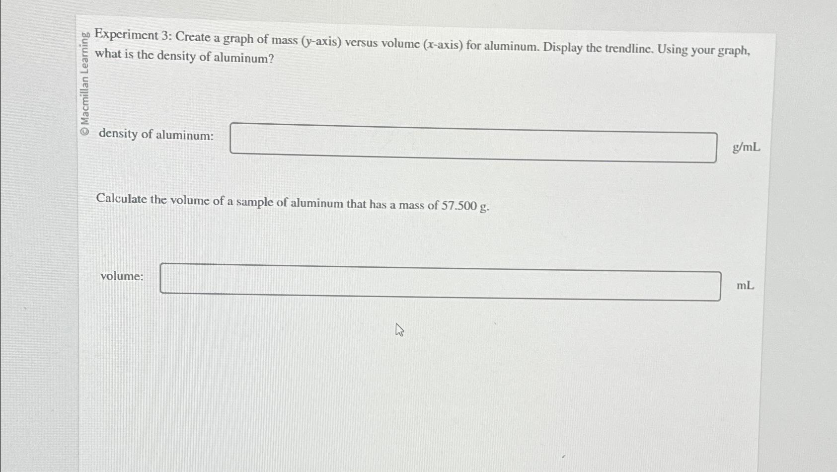 Solved Experiment 3: Create a graph of mass ( y-axis) | Chegg.com