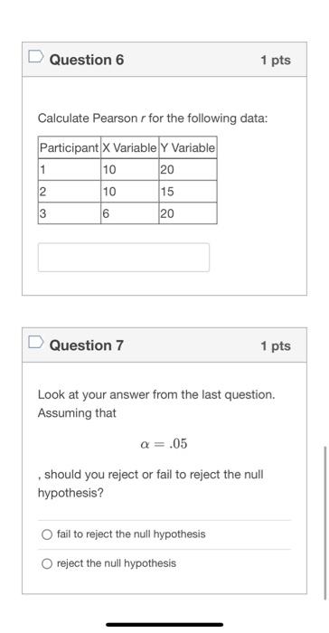 Solved Calculate Pearson r for the following data: Question | Chegg.com