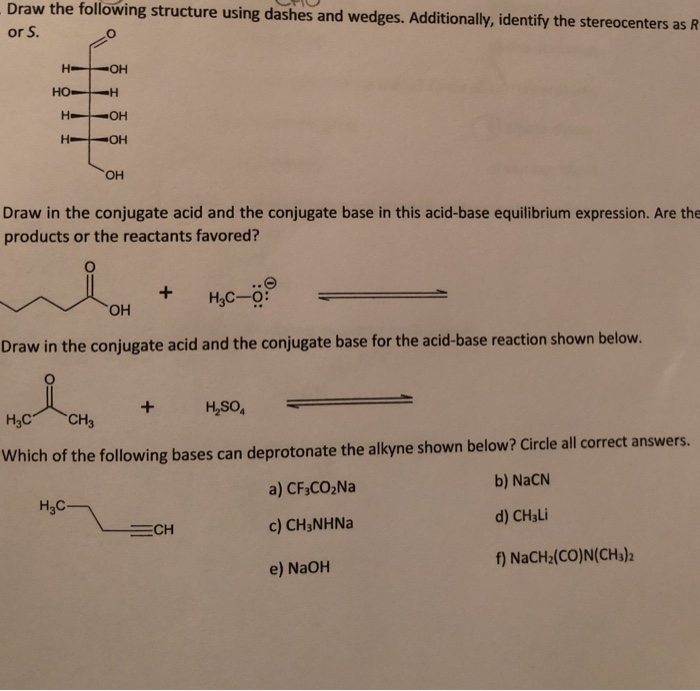 Solved Draw the following structure using dashes and wedges. | Chegg.com