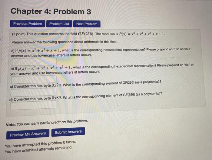 Solved Chapter 4 Problem 3 Previous Problem Problem List 