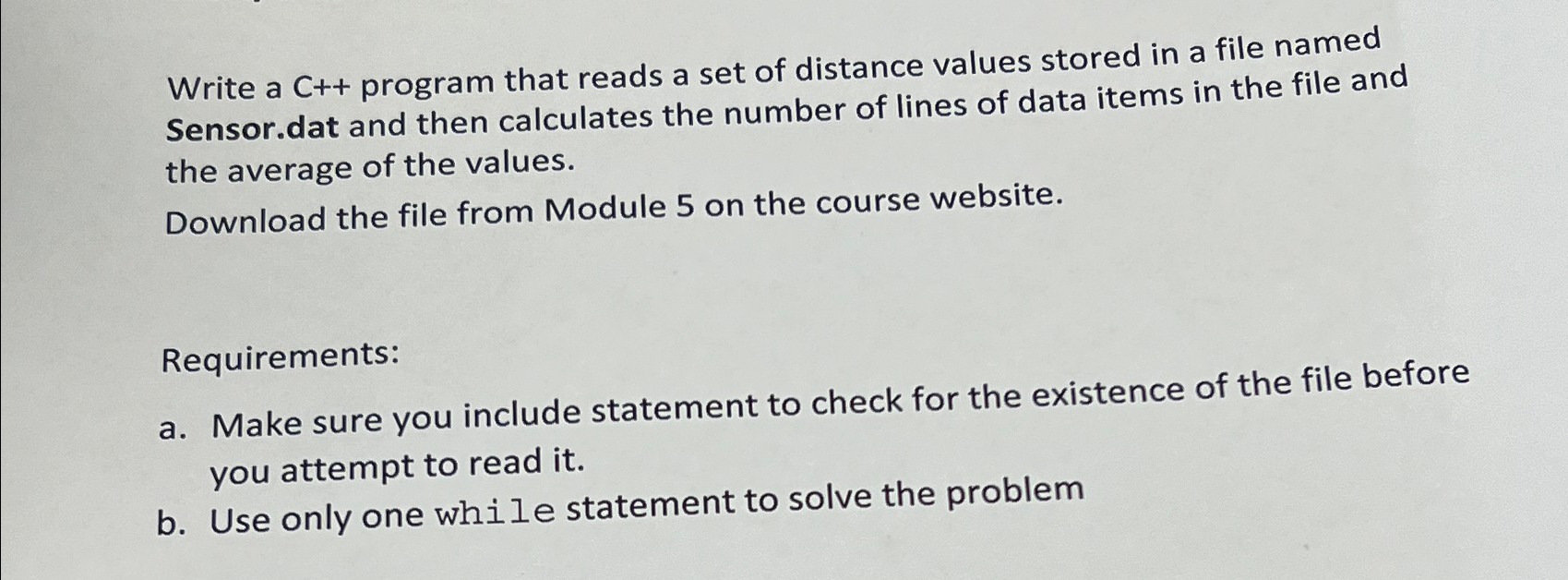 Solved Write a C++ ﻿program that reads a set of distance | Chegg.com