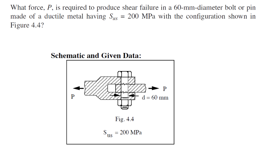Solved What force, P, ﻿is required to produce shear failure | Chegg.com