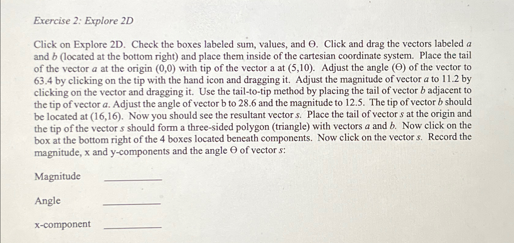 Solved Exercise 2: Explore 2DClick on Explore 2D. ﻿Check the | Chegg.com