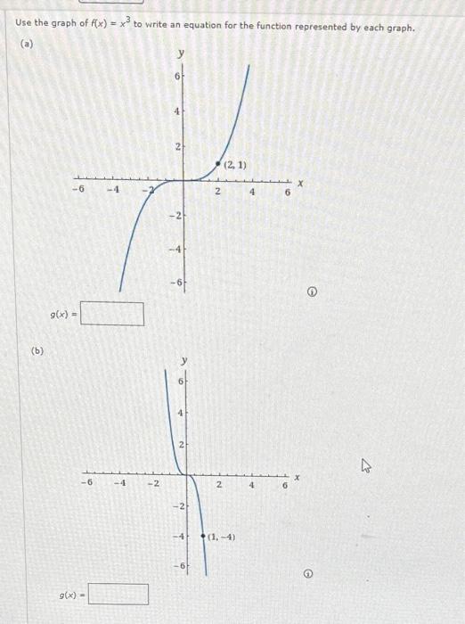 Solved Use the graph of f(x)=x3 to write an equation for the | Chegg.com