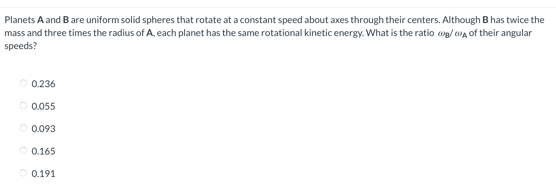 Solved Planets A and B ﻿are uniform solid spheres that | Chegg.com
