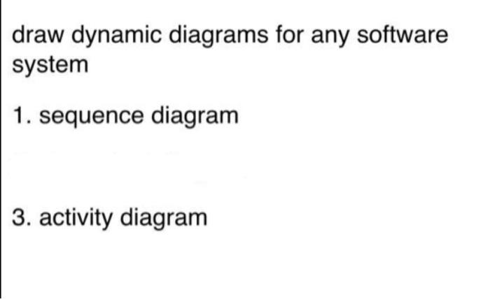 Solved draw dynamic diagrams for any software system 1. | Chegg.com