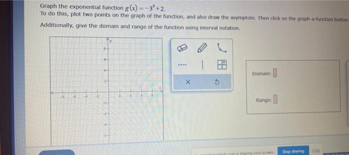 Solved Graph the exponential function g(x)=−3x+2. To do | Chegg.com